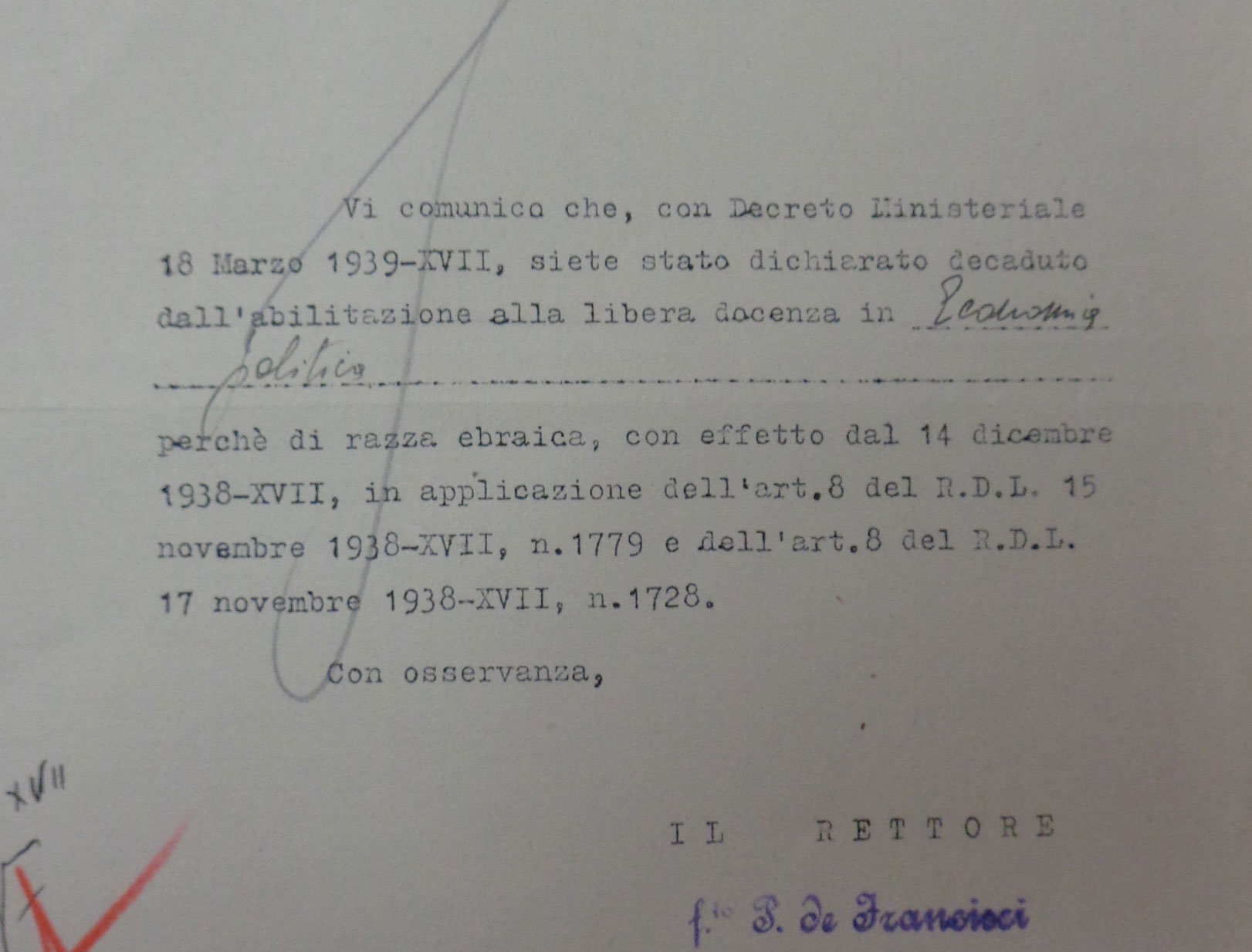 The Racial Laws at the University of Rome La Sapienza – Centro Primo ...